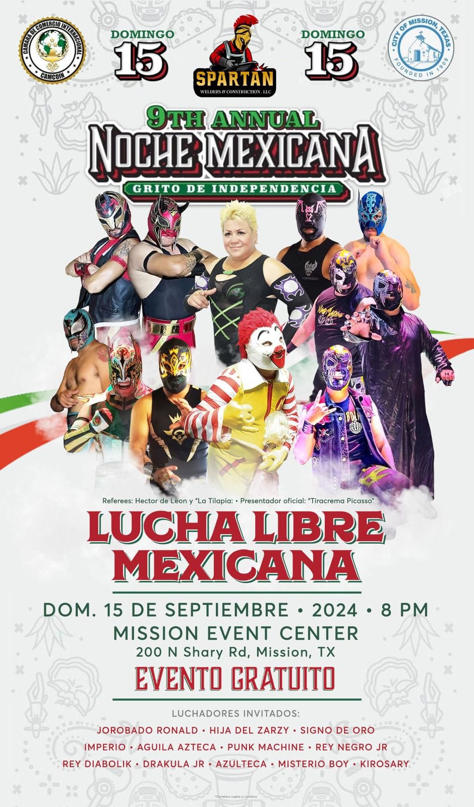 Gran Celebración Patriótica y Lucha Libre en Mission Event Center ...